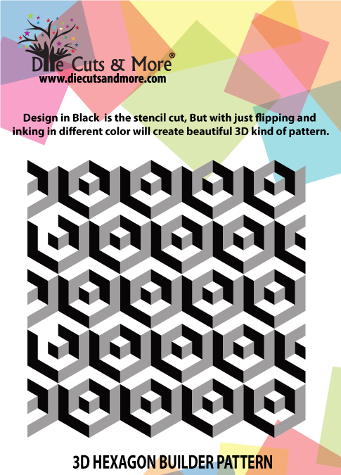3D HEXAGON BUILDER STENCIL - Die Cuts & More