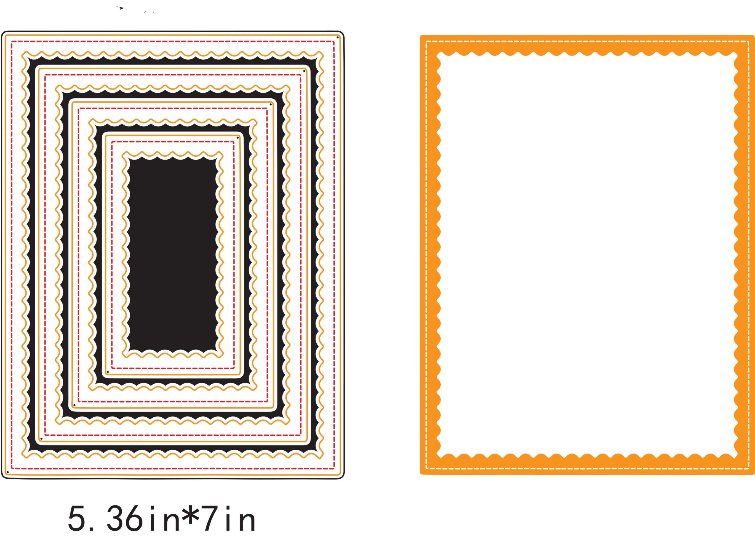 Inverted Scallop Rectangle Frame Dies - Die Cuts & More